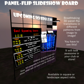 Second Life Marketplace - Panel-Flip Slideshow Board